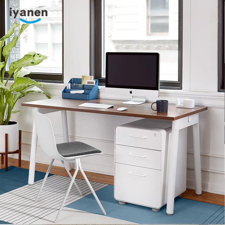 Buy Iyanen Black Round Fixed Footing Thin Edge Metal Handle 3 Drawers ...