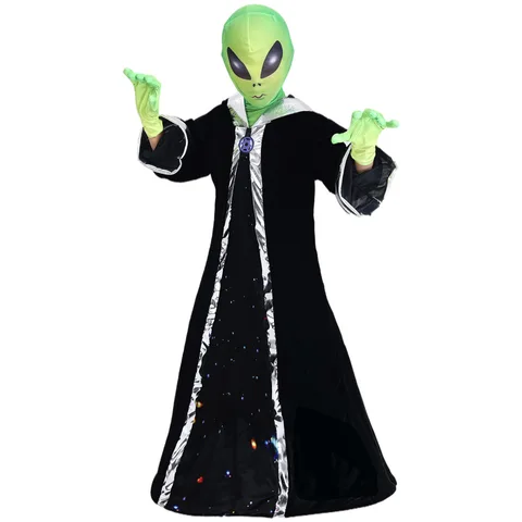 Buy Kids Scary Deep Space Alien Lord Cosplay Robe Hooded Outfit ...