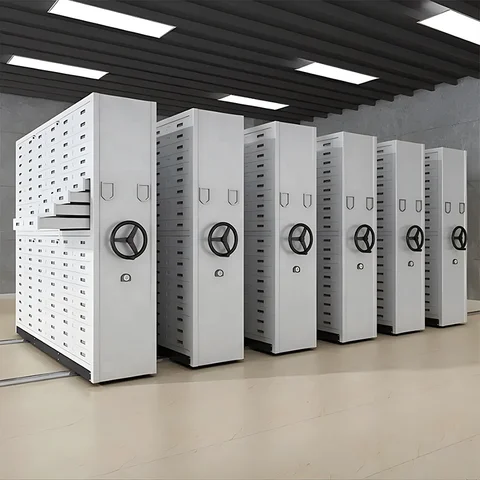 Buy Metal Rack Mass Shelf Library Steel Document Moving Storage Mobile ...