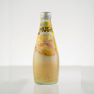 Buy Milk Drink With Basil Seed Musa Brand Glass Bottle 290ml from P.K ...