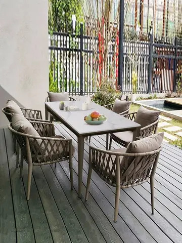Buy Modern Rattan Furniture Patio Garden Sets Rope Weaving Outdoor ...