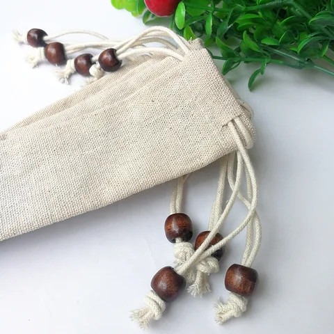 Buy 100% Natural Eco-friendly Linen Flax Straw Packaging Pouch Bag from ...