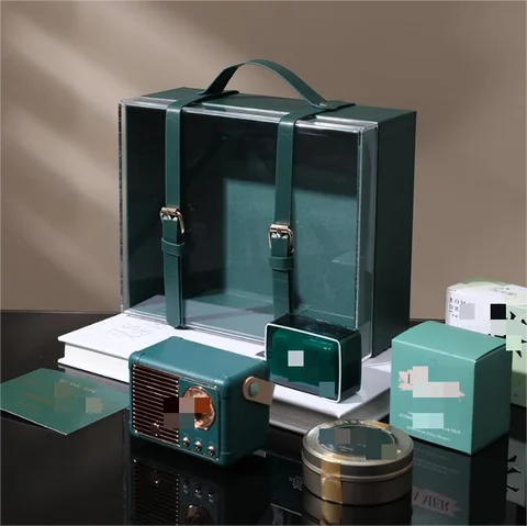 Buy Portable Acrylic Gift Box With Leather Handle Candy Gift Packaging ...