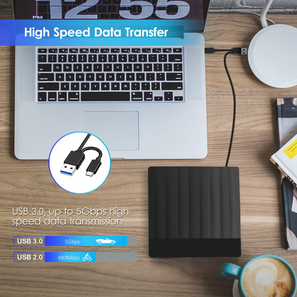 Buy Raycue External Cd / Dvd Player Drive Usb 3.0 Cd Rom Disk Reader ...