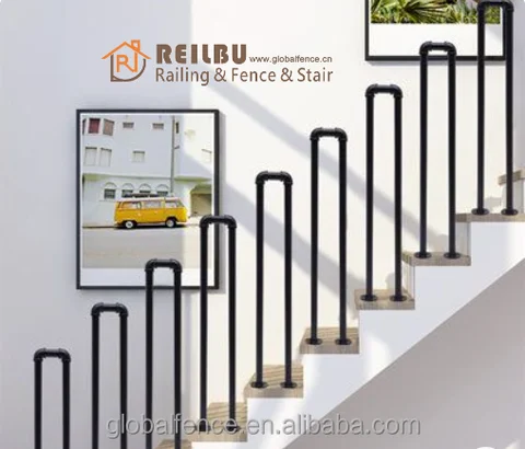Buy Reilbu Industrial U-shaped Stair Handrail Stairs Railing Metal ...