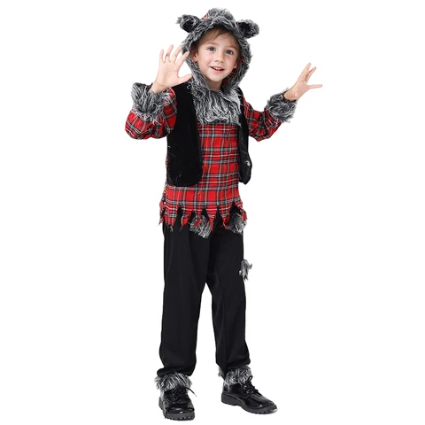 Buy Wholesale Boy Furry Werewolf Pup Cosplay Kids Halloween Carnival ...
