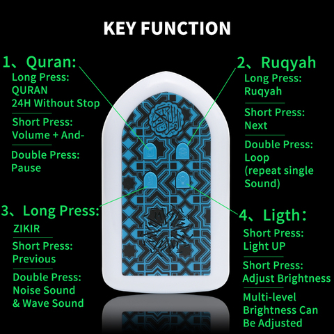 Buy 2021 Muslim Arabic Gift Quran Player With Night Light Led Iprayer ...