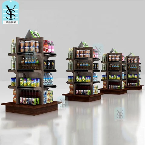 Buy 2024 New Arrival Gas Station Store Metallic 4 Side Display Stand ...