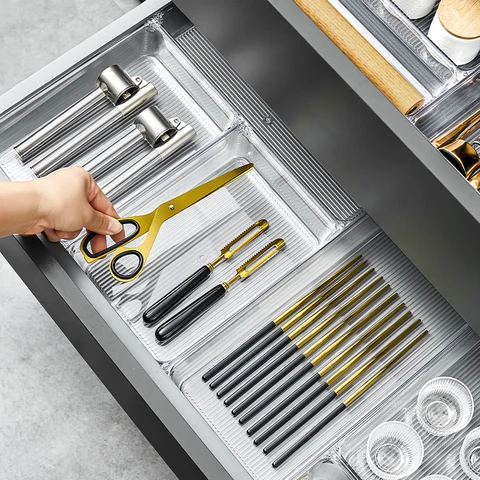 Buy Adjustable Knife Storage Boxes Drawer Divider Acrylic Fridge ...