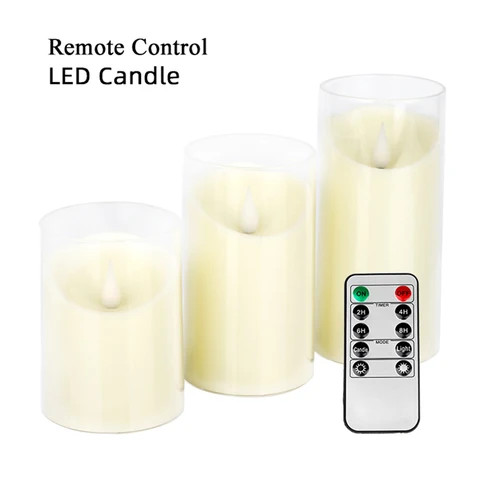 Buy Battery Powered Flameless Lighting Flickering Pillar Led Candle In ...