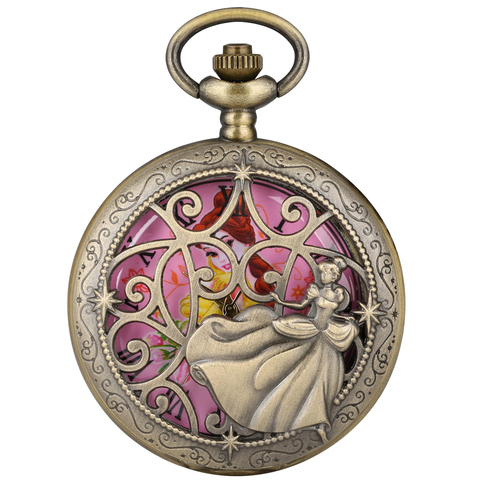 Buy Bronze Necklace Pocket Watch With Angel Accessory Exquisite Fairy ...