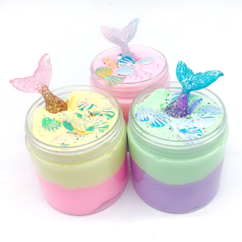 Buy Diy Crystal Mermaid Tail Slime With Sparkles And Conch Shell For ...