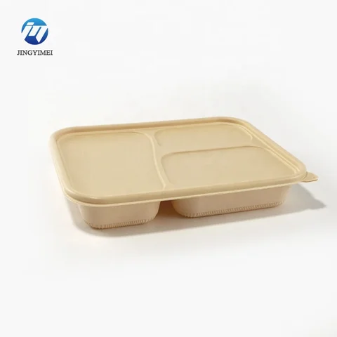 Buy Eco-friendly Biodegradable 3 Compartment Plastic Lunch Box ...