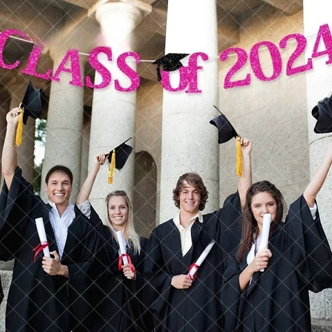 Buy Glitter Class Of 2024 Banner Congrats Grad Banner Graduation Sign ...