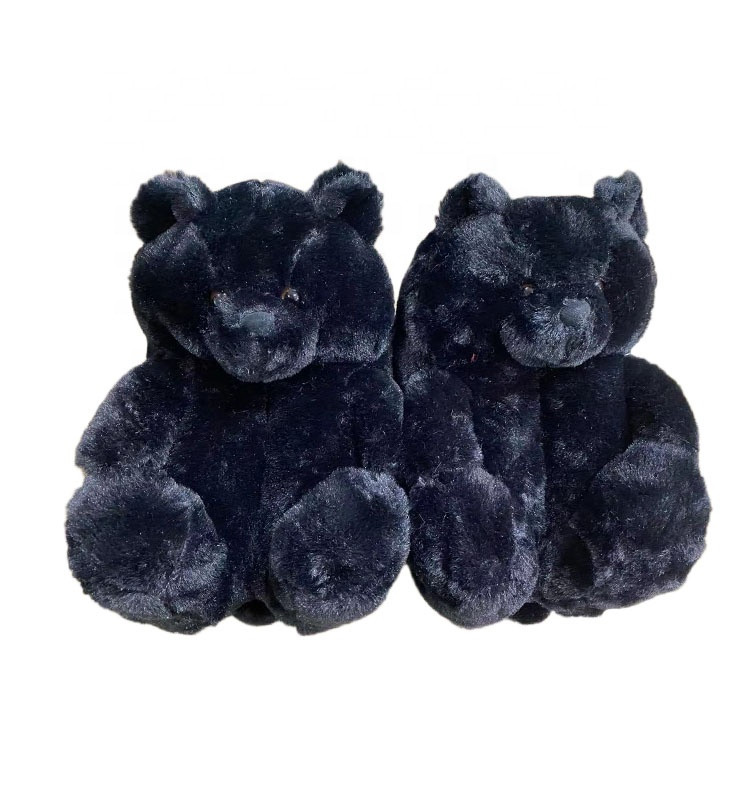 Buy In Stock Fur Teddy Bear Slippers Women Teddy Bear House Slippers On ...