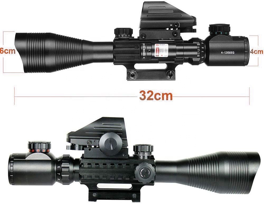 Buy Luger Rifle Scope Combo 4-12x50eg Dual Illuminated + Laser Sight 4 ...