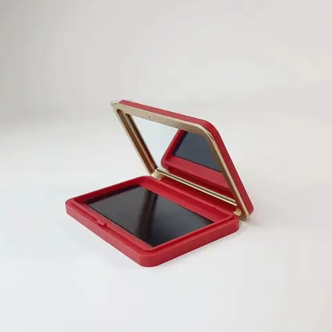 Buy Makeup Eyeshadow Palette Red Rectangle Blush Case Powder Compact ...