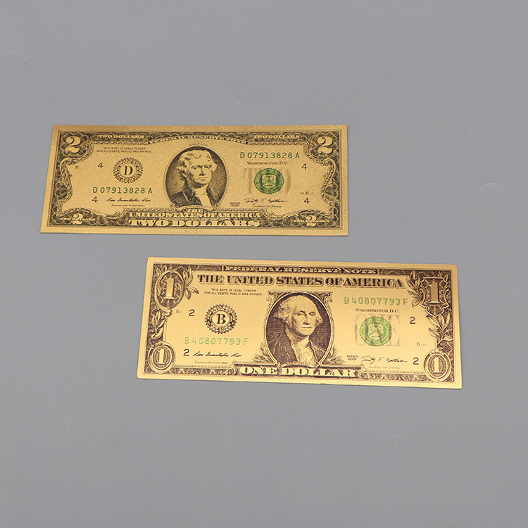 Buy Metal Crafts Paper Money 24k Gold Banknote America 1 2 5 50 100 Us ...