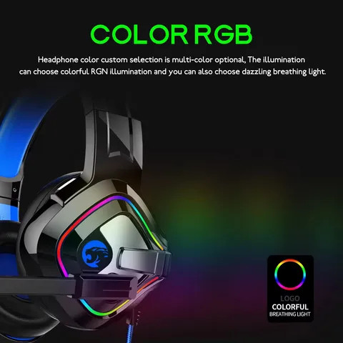 Buy New Stereo Rgb Earphones Headset With Microphone Sound Gaming Gamer ...
