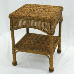 Buy Patio Furniture Outdoor Rattan Wicker Steal Side Table With Shelf ...
