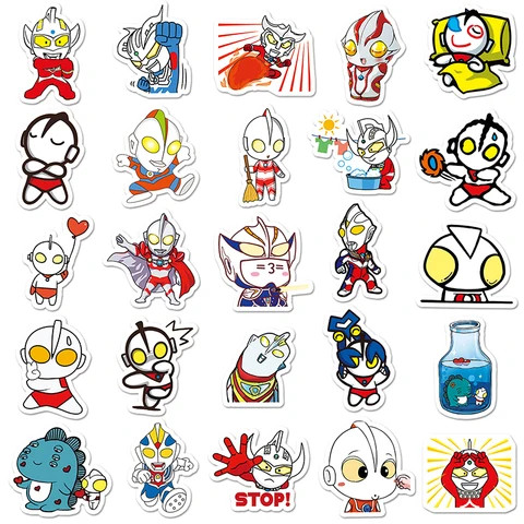 Buy 50pcs Factory Wholesale Cartoon Ultraman Sticker Waterproof ...