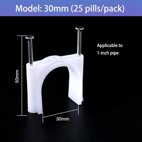 Buy Round Flat Hook C Shape Plastic Pe Cable Clips With Steel Nail ...