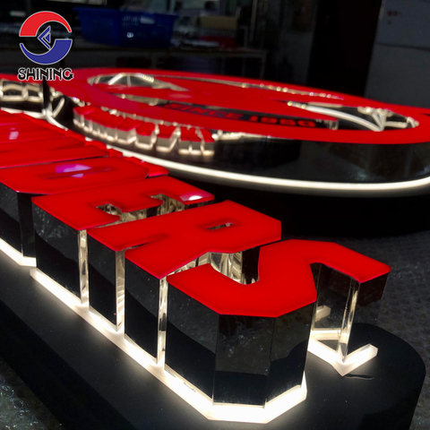 Buy Shining Customized Double-face Lit Acrylic With Stainless Steel ...