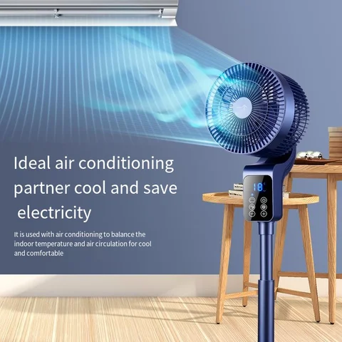Buy Smart Electric Standing Fan Floor Oscillating Pedestal Stand Fan ...