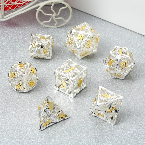 Buy Wholesale Hollow Metal Dice Dragon Dnd Polyhedral Die Custom Gaming ...