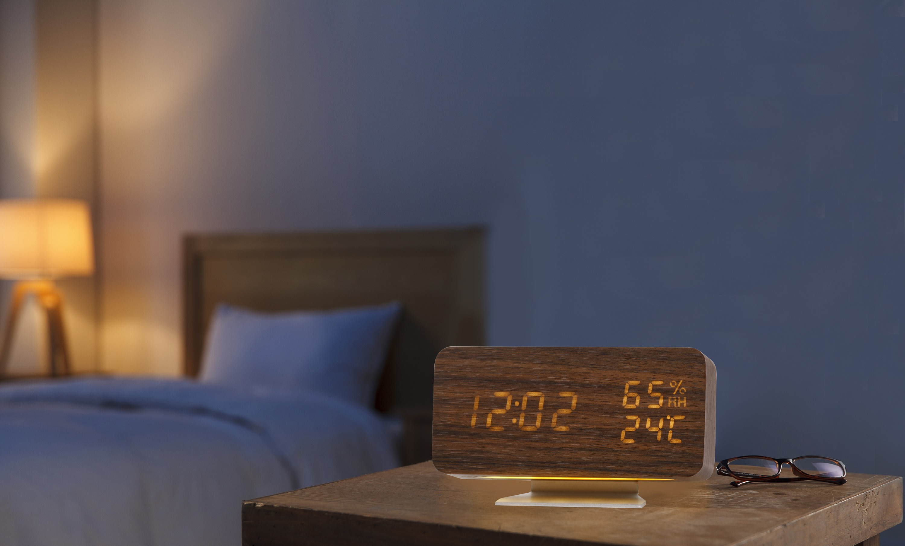 Buy Wooden Alarm Clock Wood Led Digital Clock Sound Control Function ...