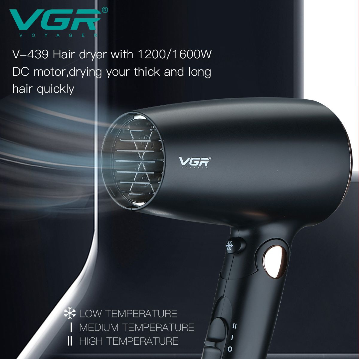 Buy Vgr V-439 Powerful Motor Dc Mini Low Noise Professional Fast Dry Electric Travel Hair Blow ...
