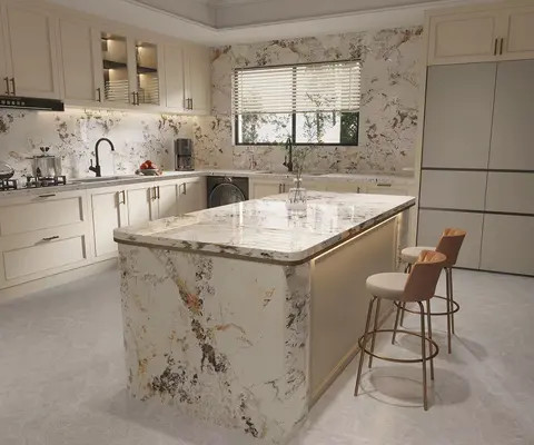 Buy 12mm Large Format Ceramic Slab Kitchen Counter Top Book Match Super ...