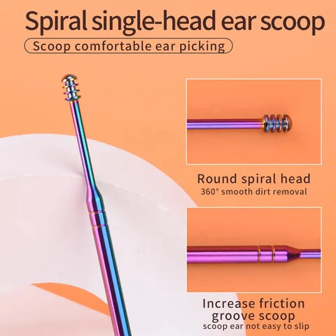Buy 2024 Hot Sale Earpick Stainless Steel Titanium Four Ring Spiral Ear ...