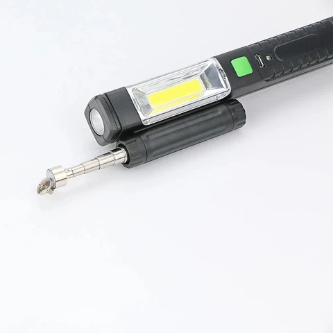 Buy 3w Cob 1w Led Work Light Telescope Metal Bar Plastic Led Flashlight ...