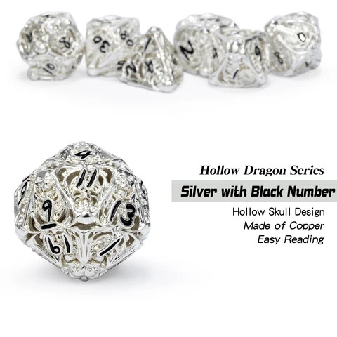 Buy Best Selling 18mm Hollow Metal Dice Set D&d Polyhedral Dnd Dice D4 ...