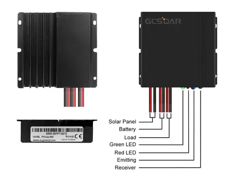 Buy Gcsoar Smr 8a Mppt Solar Charge Controller Waterproof Ip67 Max Pv ...