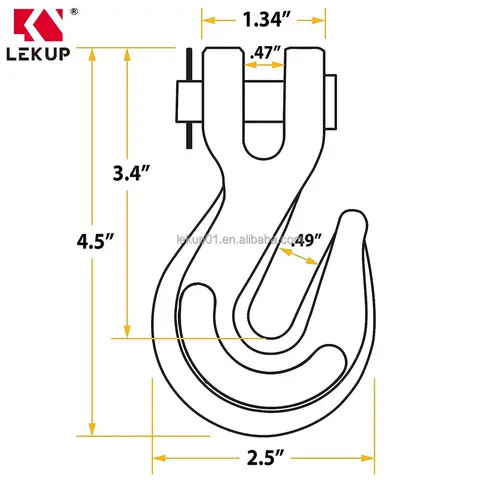 Buy Heavy Duty Chain Grab Hook Us Cargo Control Clevis Grab Hook 3/8 ...