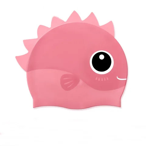 Buy Logo Kids Silicone Swimming Cap Cute Cartoon Style Swim Hat Flower ...