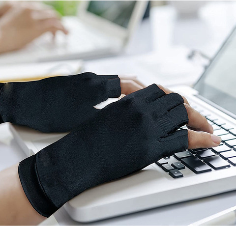 Buy Low Moq Top Hands Black Fingerless Therapeutic Heated Compression ...