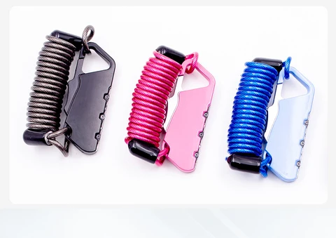 Buy Mini Bike Locks Fold Backpack Helmet Bicycle Motorbike Cable Lock 3 ...