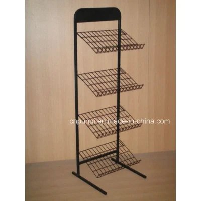 Buy Multi Layer Shelf Floor Stand Slanted Metal Mat Display Rack ...