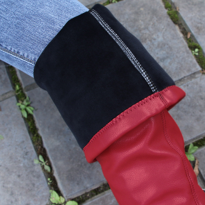 Buy New High Women Boots High Heel Winter Shoes Woman Leather Over The ...