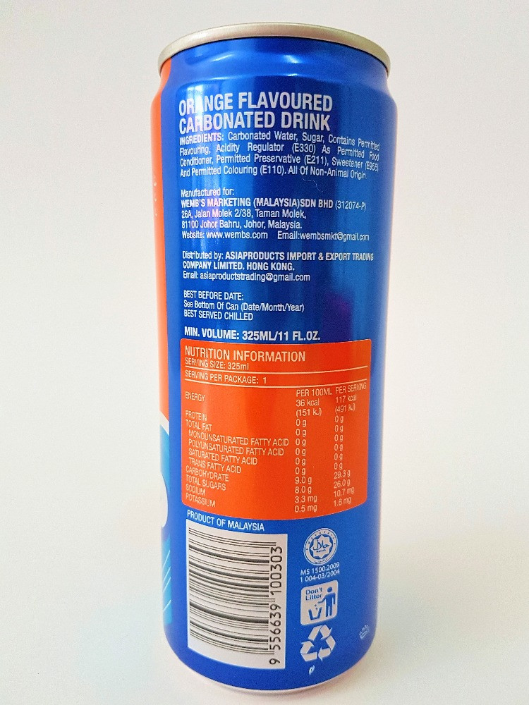 Buy Ooh Sunny Carbonated Orange Soft Drink Can 325ml Hot Selling from ...