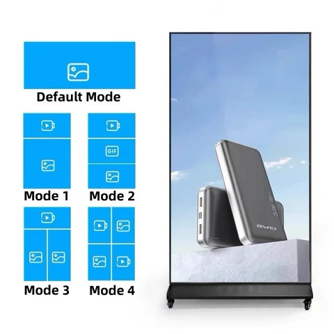 Buy P2 Led Poster Display Screen Movable Led Standing Advertising Board ...