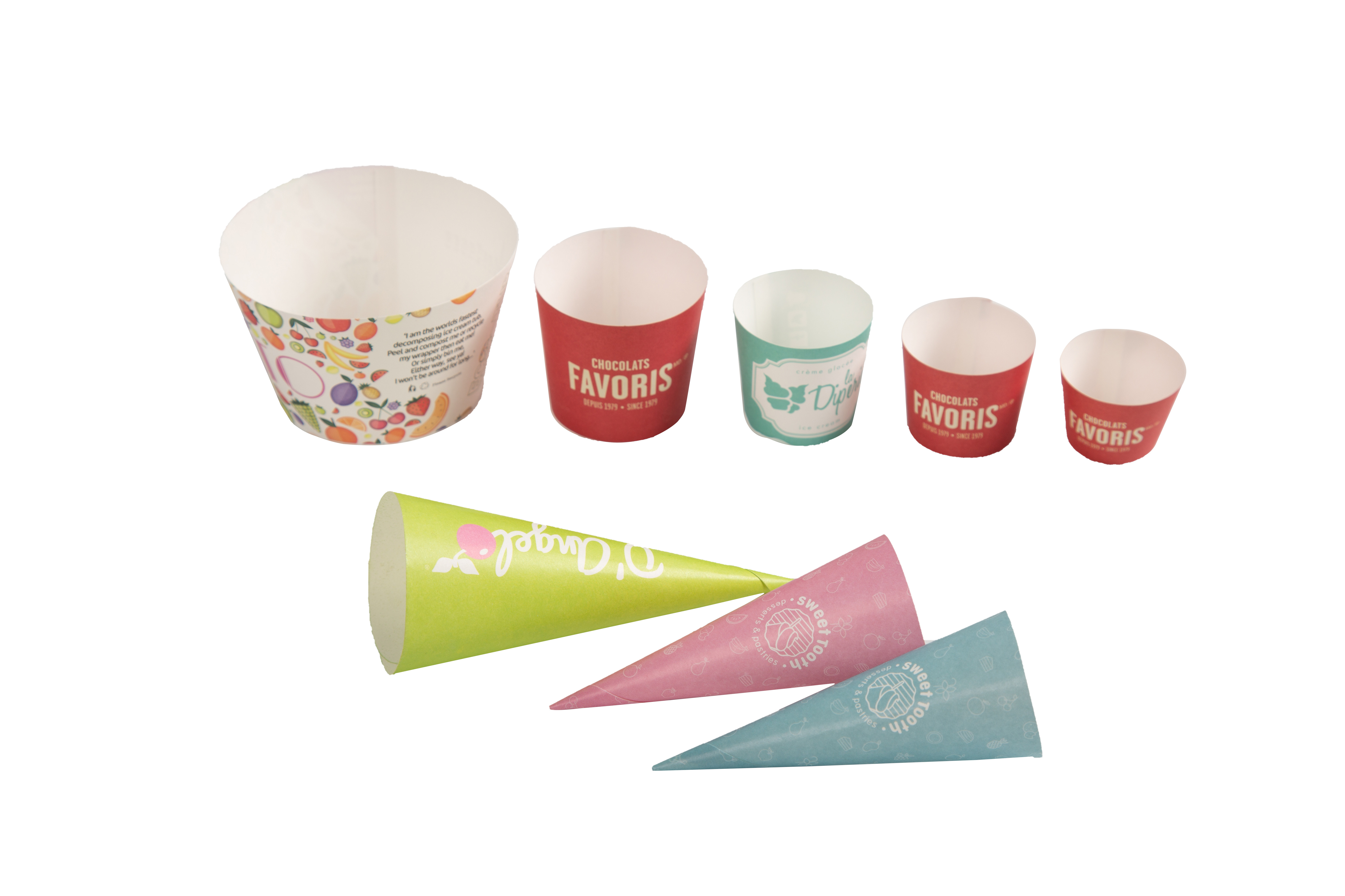 Buy Wrapper Ice Cream Waffle Cone Sleeve Paper Cup from Great Nature ...