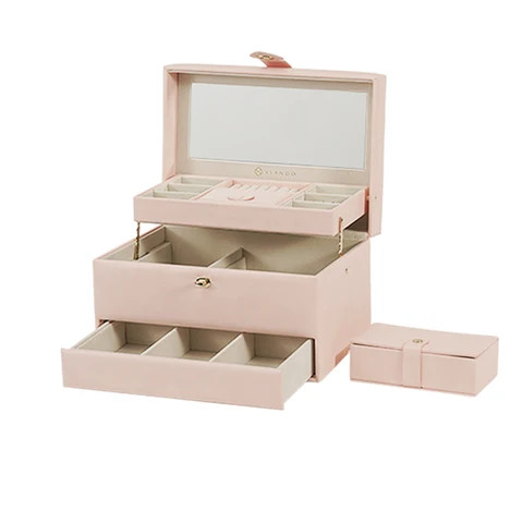 Buy Travel Pu Leather Jewellery Box Organize Velvet Watch Jewelry Case ...