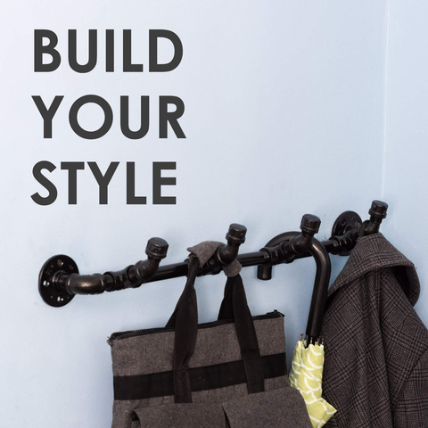 Buy Wall Mounted Industrial Pipe Coat Rack By Pipe Decor Heavy Duty ...