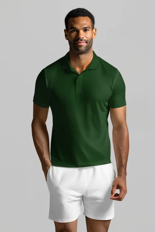 Buy Pure Cotton Polo Neck Solid 180gsm T-shirt from Global FSG Traders ...