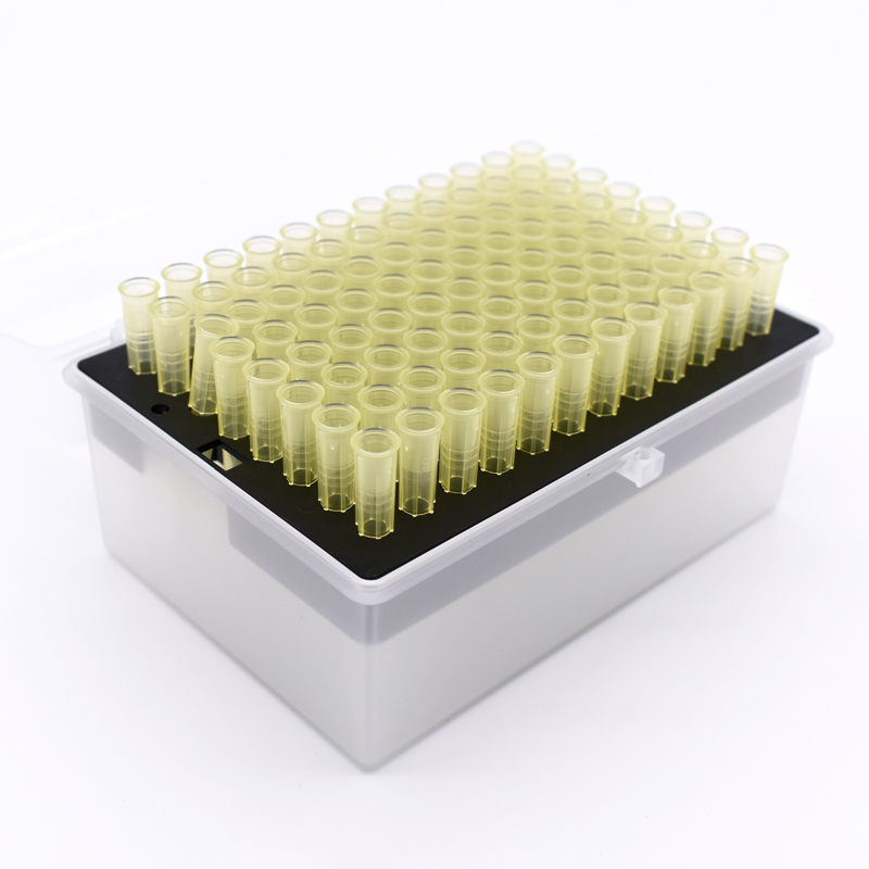 Buy 200ul Sterile Yellow Racked Filter Pipette Tips from logo Ai Bi ...