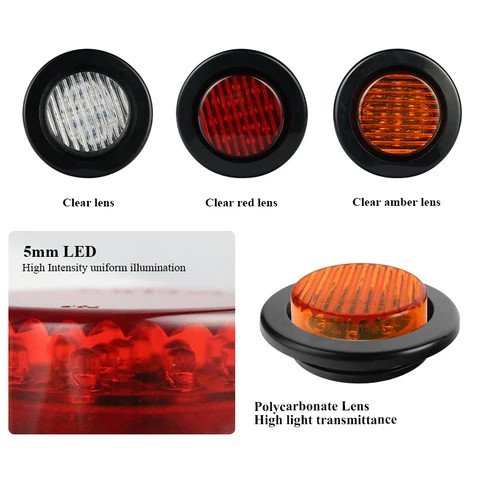 Buy 2.5 Inch Round Truck Heavy Duty Semi Truck Led Side Marker Lights ...